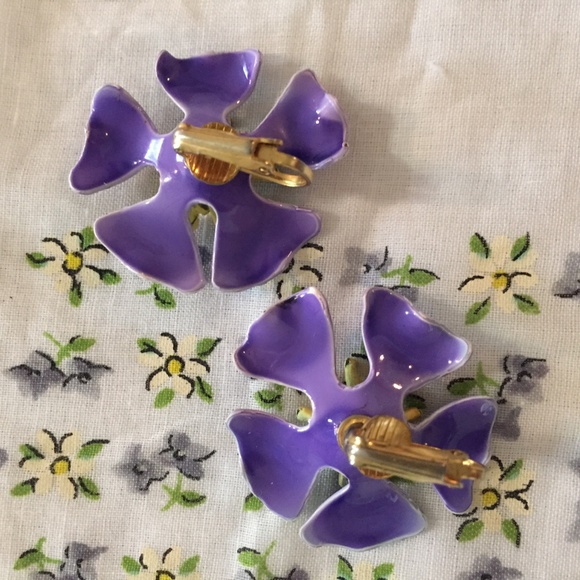 Vintage | Jewelry | Vintage Purple Pin And Earrings Set | Poshmark